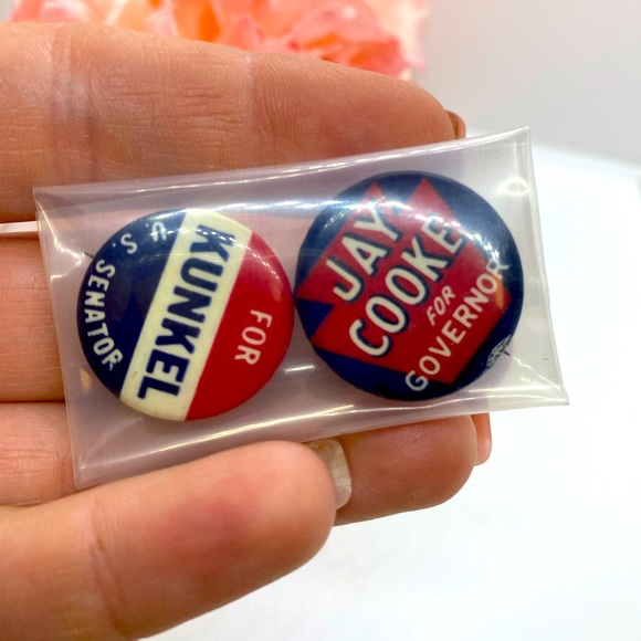 Jewelry | Vintage Pa Governor Senator Buttons Pins Cooke Kunkel | Poshmark